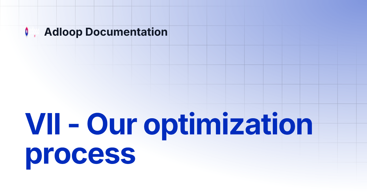 Vii Our Optimization Process Adloop Documentation