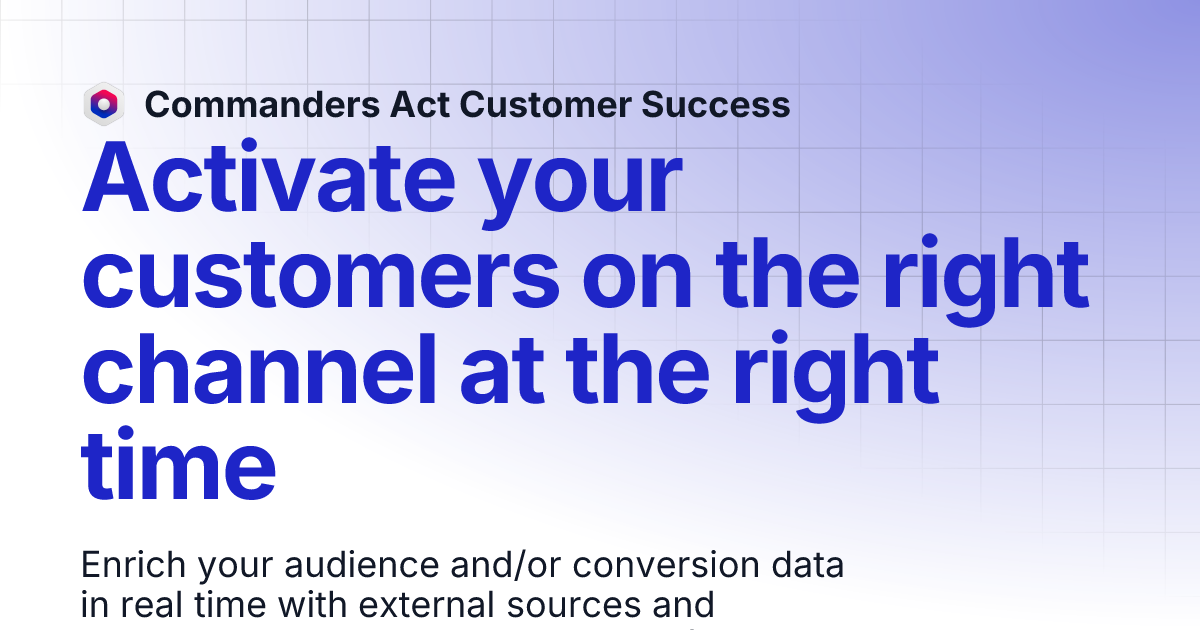 Activate your customers on the right channel at the right time ...