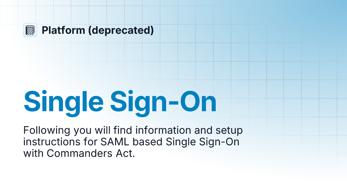 Single Sign-On | Platform (deprecated)