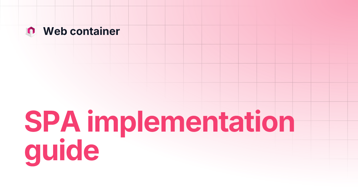 Spa Implementation Guide Web Container